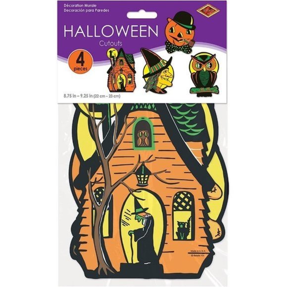 Beistle | Holiday | Beistle 4 Piece Retro Vintage Happy Halloween Cut ...